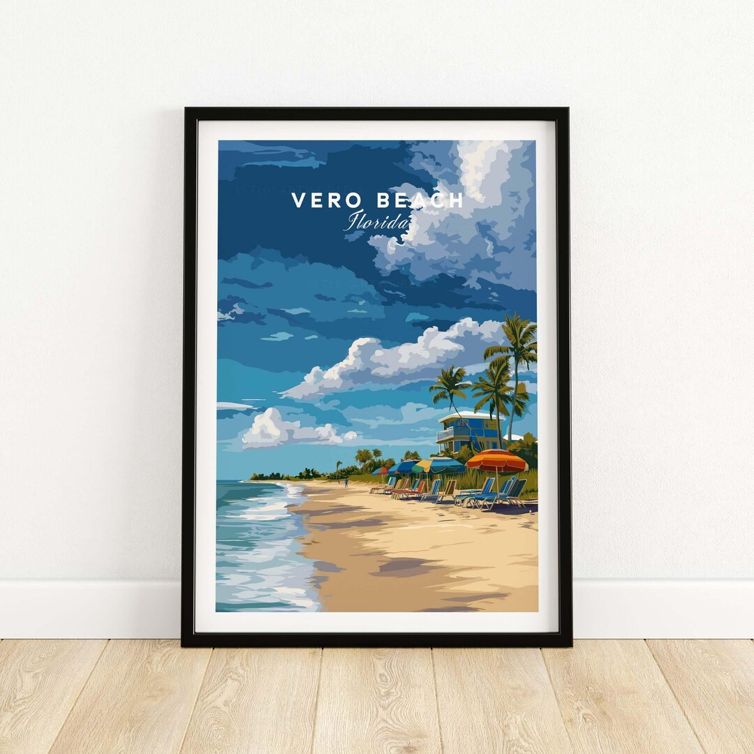 Vero Beach Florida Lifeguard Print, Beachfront Wall Decor, Coastal ...