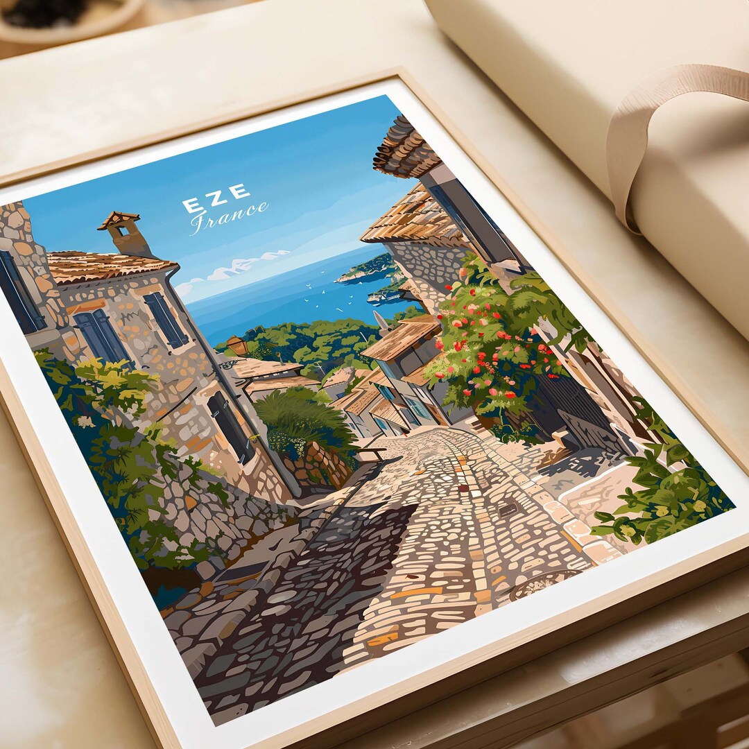 Eze Travel Print France Travel Poster Eze Artwork Poster Gift French ...