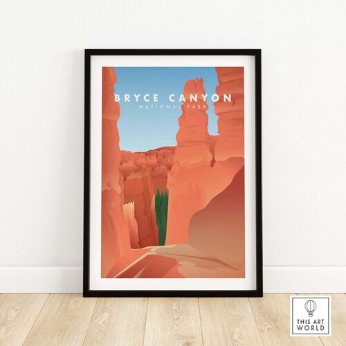 Bryce Canyon Print National Park Poster Utah Travel Poster - Etsy