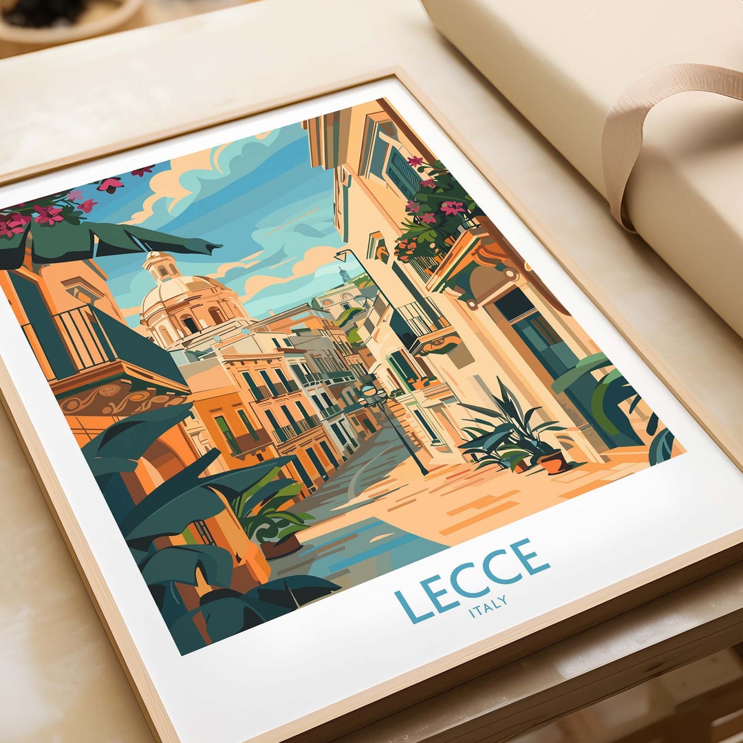 Lecce Wall Art Apulia Lecce Wall Art Print Travel Poster Italy Home ...