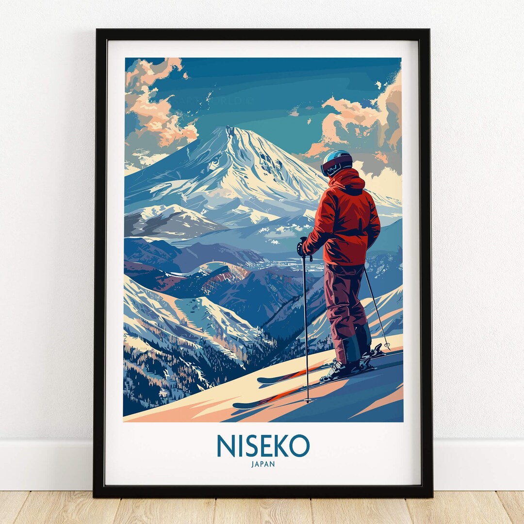 Niseko Wall Art Print - Ski Poster Japan Gift Art Lovers Ski Art Ski ...