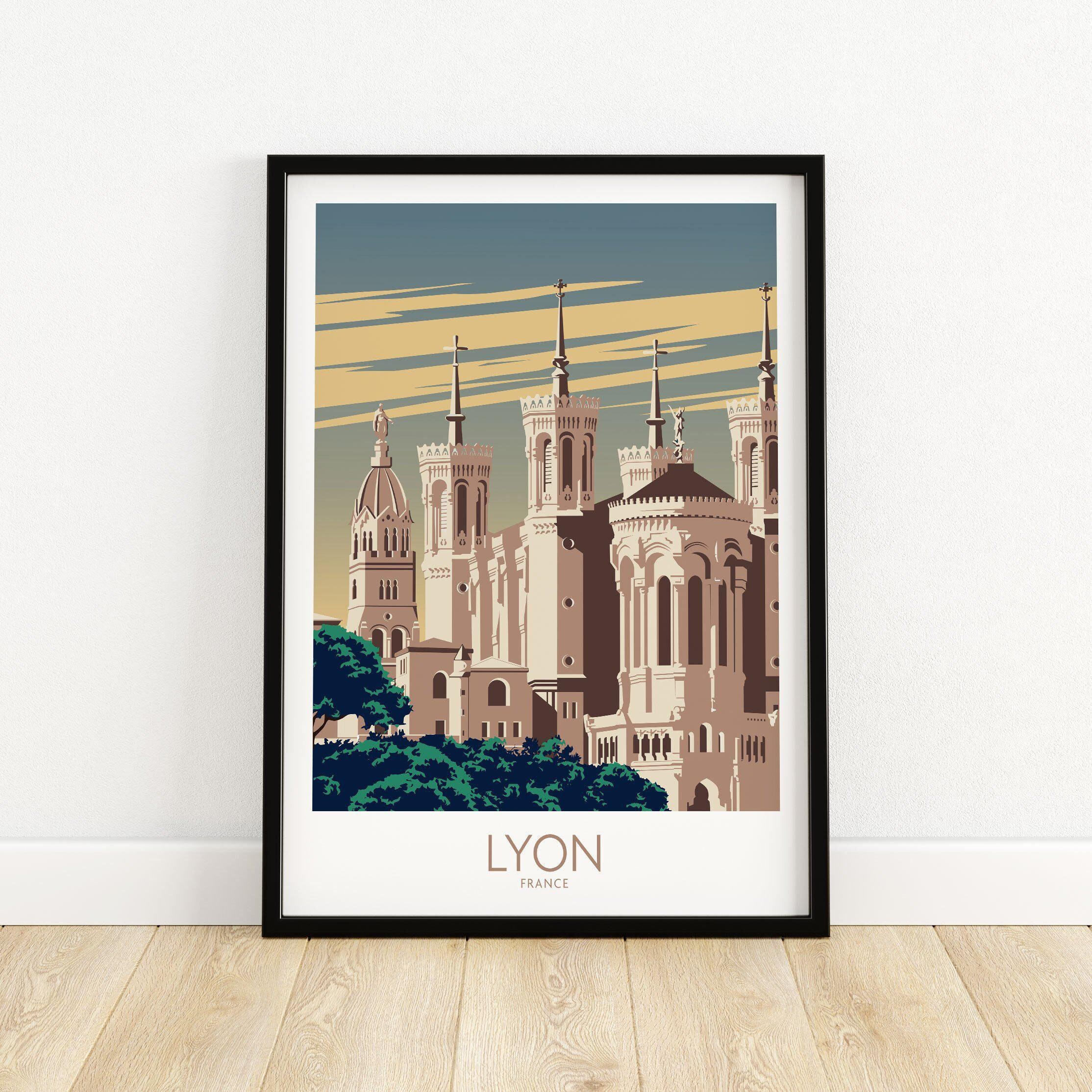 Lyon Poster France Wall Art Print Lyon Gift | Etsy
