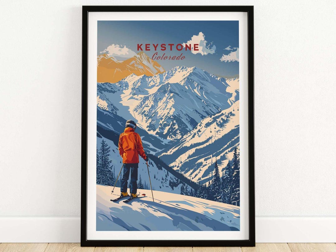 Keystone Travel Poster - Colorado Wall Art Keystone Ski Resort Poster ...