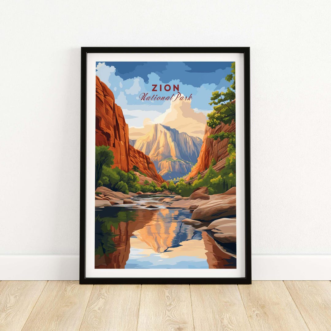 Zion the Narrows Print - Scenic Utah Hiking Wall Decor - National Park ...