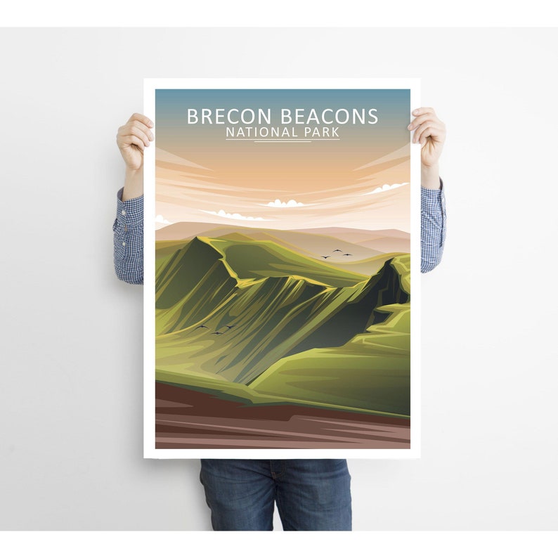 Brecon Beacons Poster National Park Print UK Travel Poster | Etsy