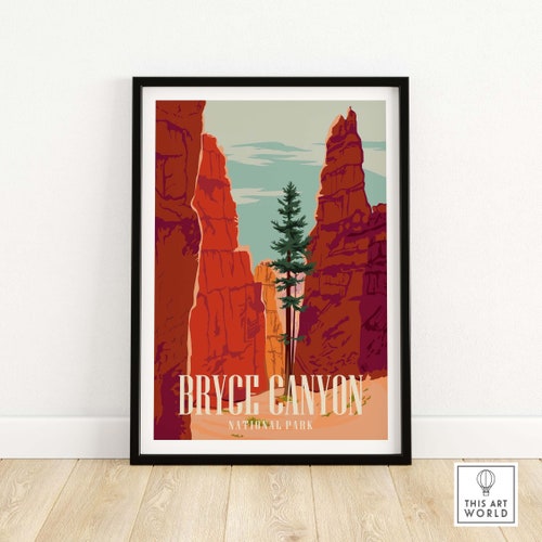 Bryce Canyon Print National Park Poster Utah Travel Poster - Etsy