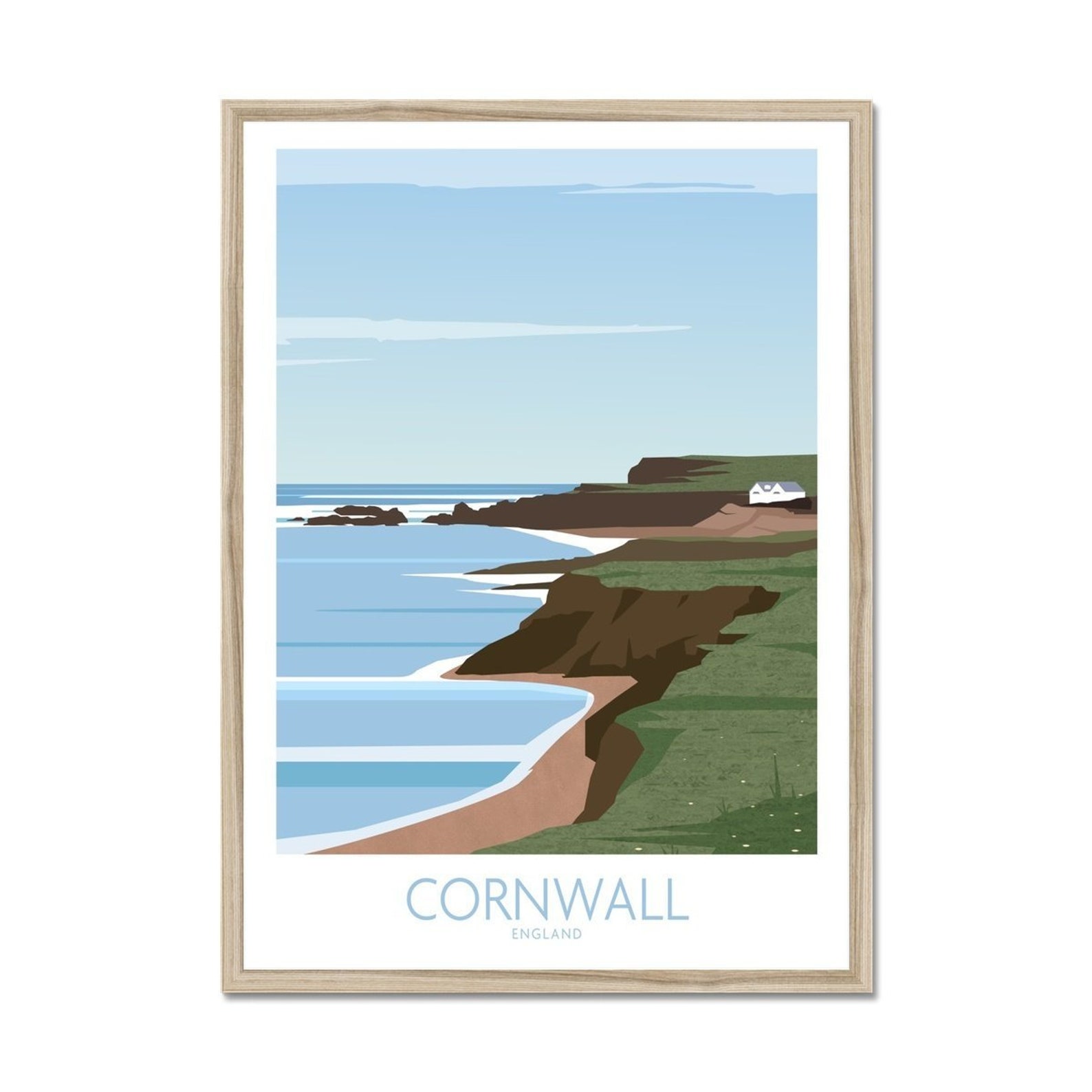 Cornwall Poster Print Wall Art Cornish Coastal Artwork | Etsy