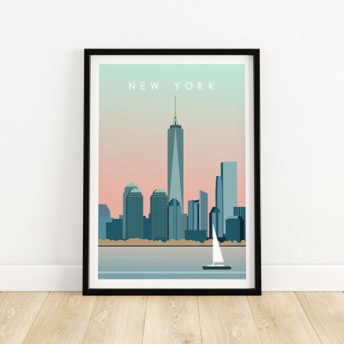 New York Skyline Print Wall Art Poster New York City Wall - Etsy