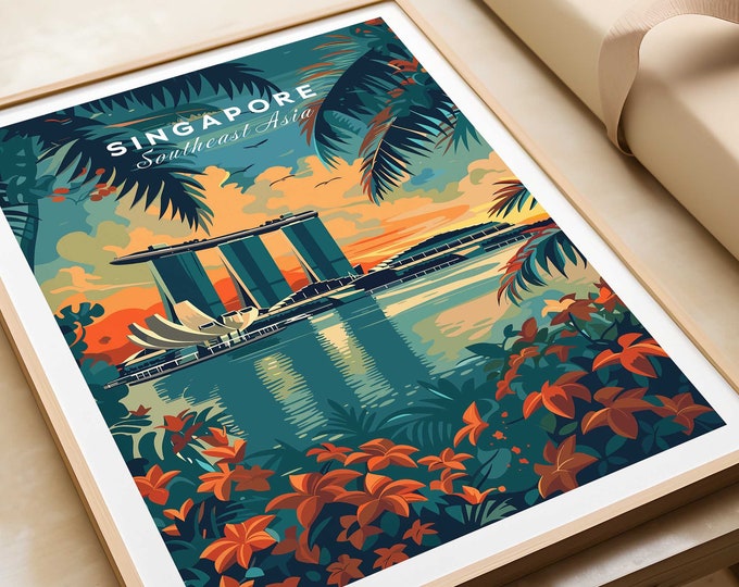 Singapore Travel Poster, Singapore Wall Art, Singapore Print, Singapore ...