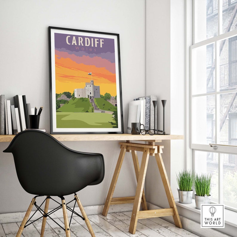 Cardiff Poster Print Wales Welsh Travel Poster Cardiff - Etsy