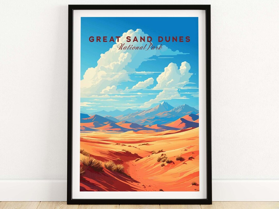 Great Sand Dunes National Park Poster Art Print Travel Print | Home ...