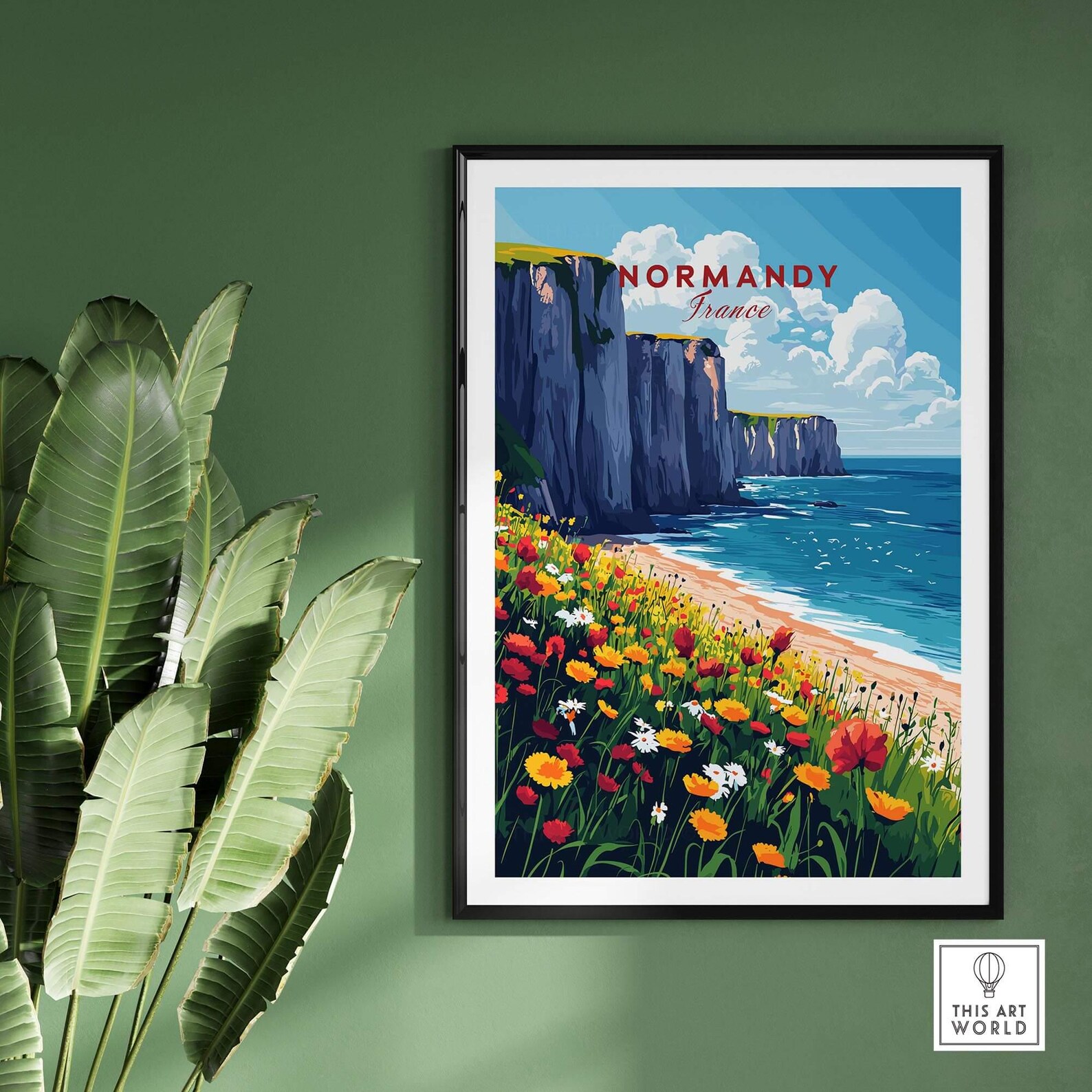 Normandy Wall Art Print Travel Poster Normandy Wall Decor Normandy Art ...