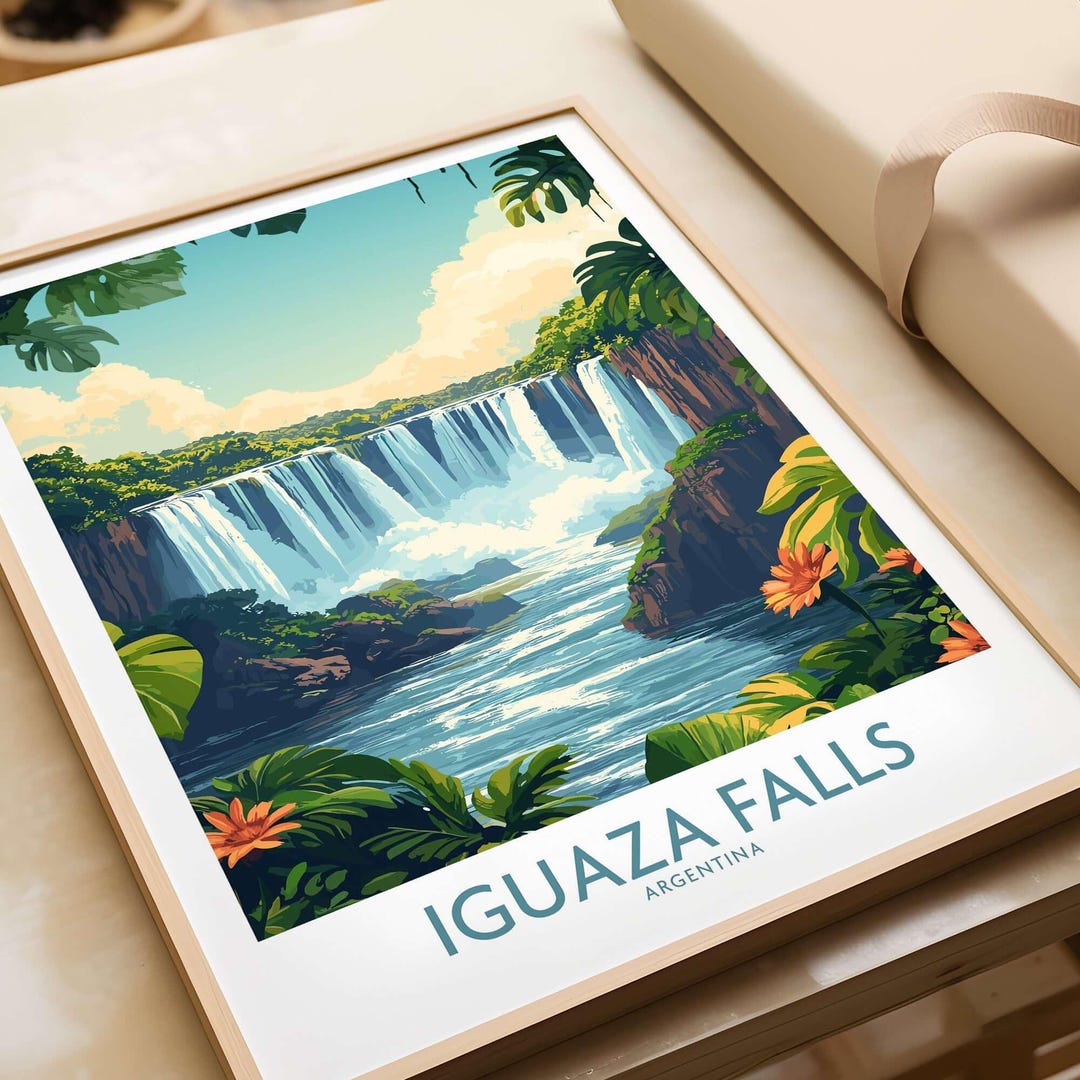 Iguazu Falls Poster Argentina Print Iguaza Falls Wall Art - Etsy