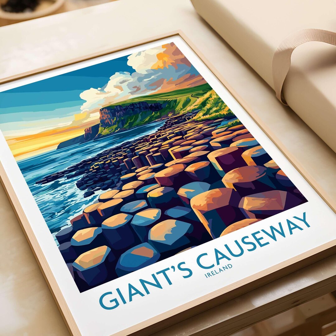 Giant's Causeway Travel Poster Birthday Present Giant's Causeway ...
