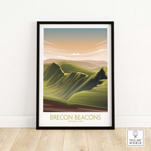 Brecon Beacons National Park Poster Art Print Wales Travel - Etsy