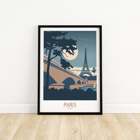 Paris France Travel Poster Paris Wall Art French Retro - Etsy