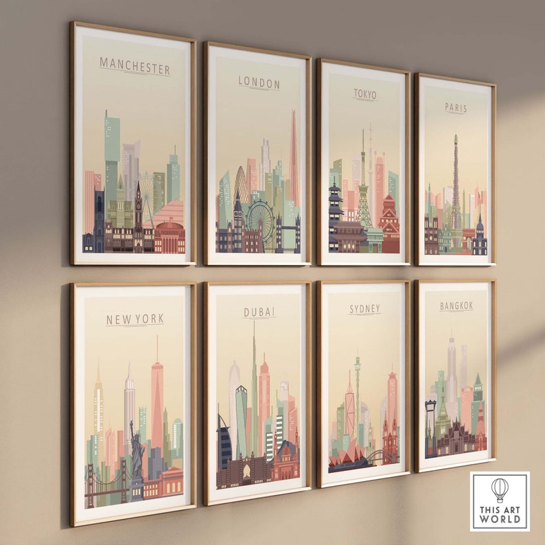 Manchester Skyline Poster Print | Manchester Wall Art | Manchester Home ...