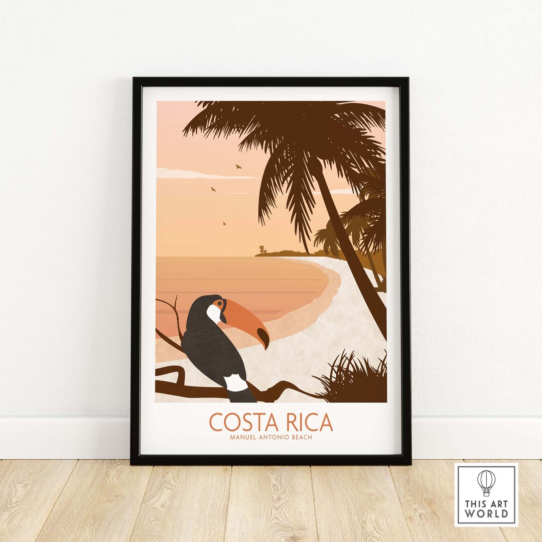 Costa Rica Print Costa Rica Poster Costa Rica Wall Art Tropical Beach ...