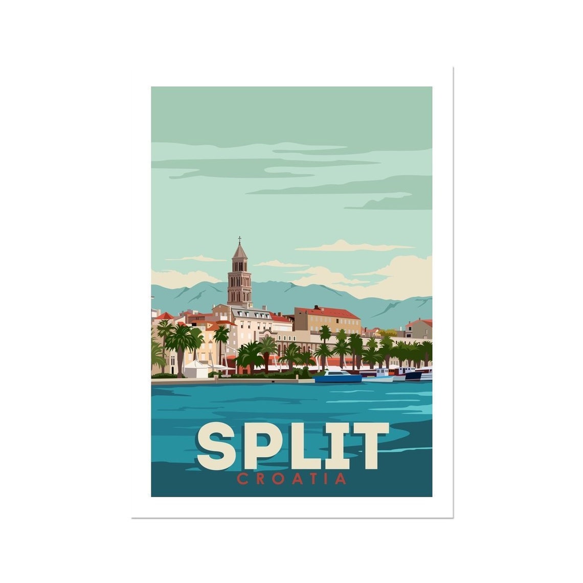 Split Print Croatia Travel Poster Split Wall Art Decor | Etsy