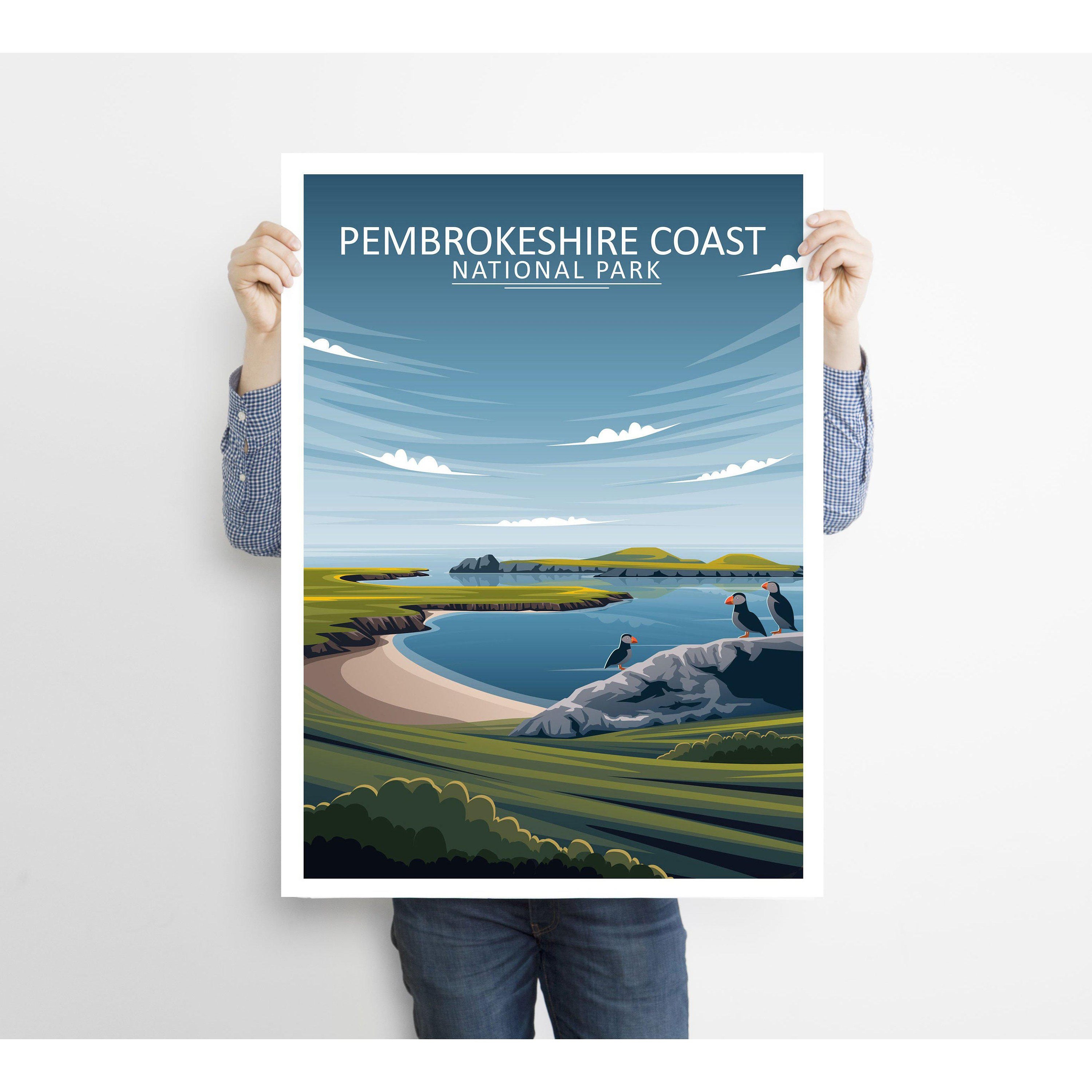 Pembrokeshire Coast Poster National Park Print UK Wales | Etsy UK