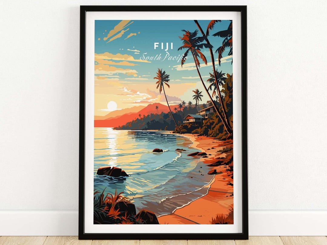 Fiji Travel Print Artwork Wall Hanging Home Decoration Gallery Wall Art ...