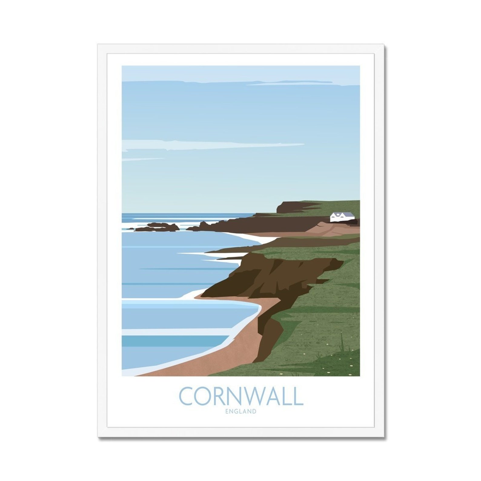 Cornwall Poster Print Wall Art Cornish Coastal Artwork | Etsy