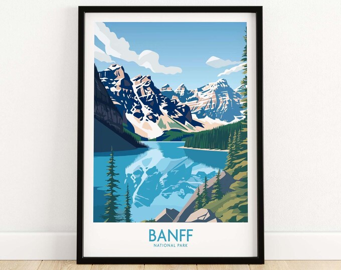 Banff National Park Watercolor Print, Canada Wall Art, Banff Print ...