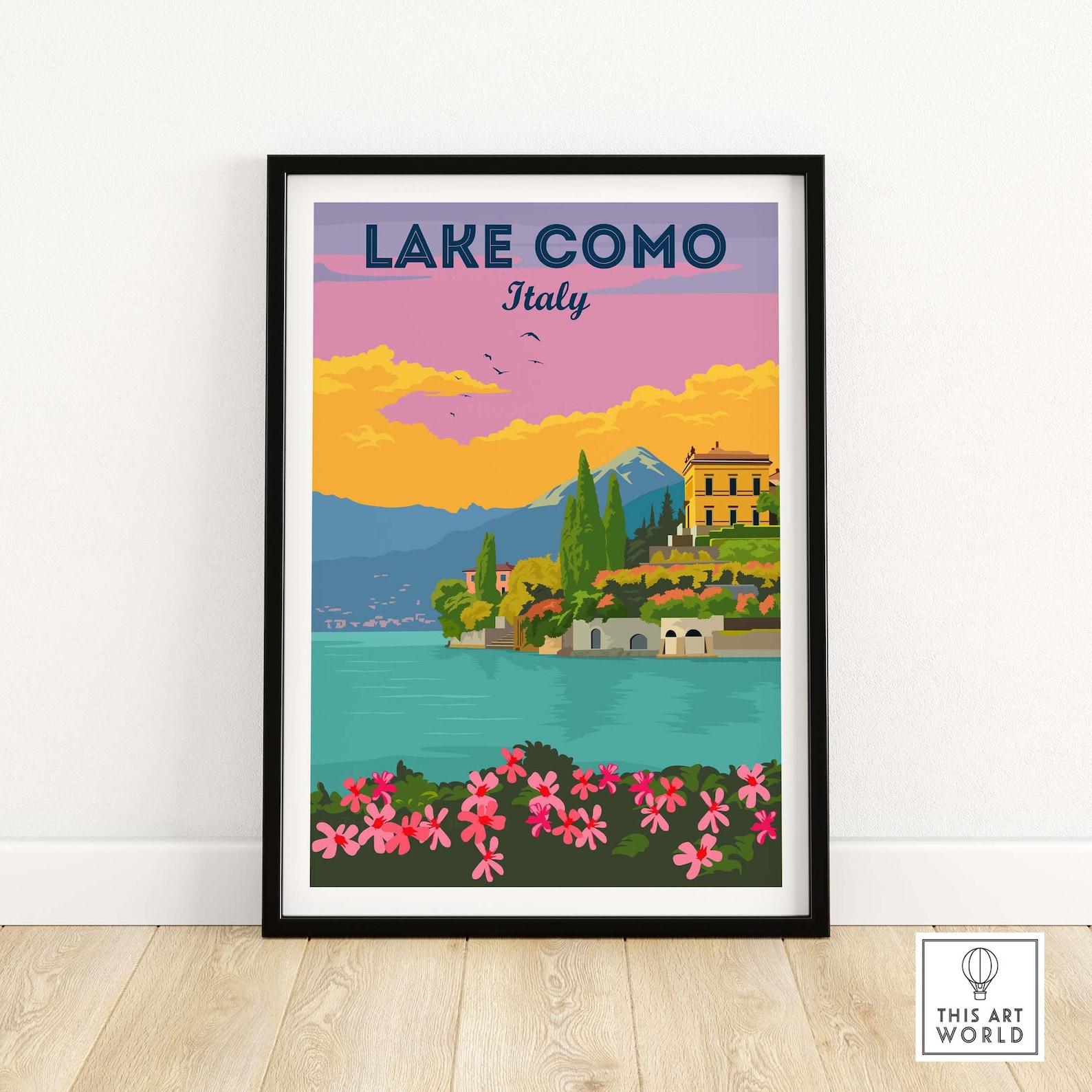Lake Como Italy Wall Art Print Italian Poster Gift - Etsy