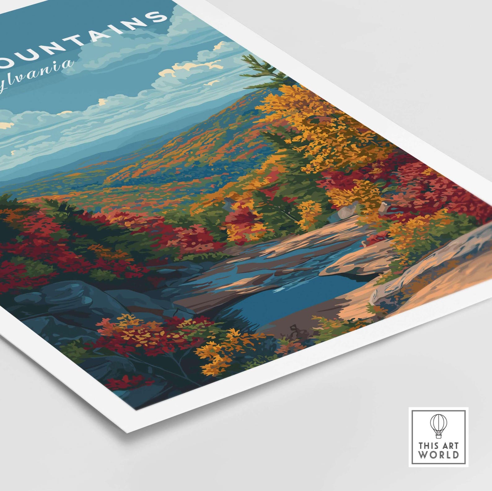 Wall Hanging Pocono Mountains Decor Housewarming Gift Living Room ...