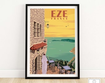 Map of Eze France - Etsy