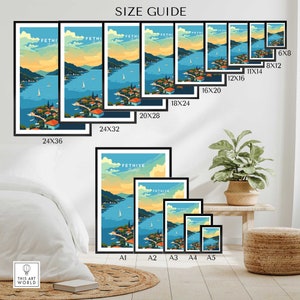 Fethiye Print - Turkey - Modern Travel Decor Fethiye Wall Art Poster ...