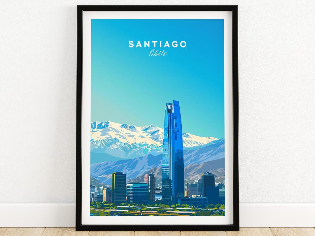 Santiago Travel Poster Chile Santiago Travel Print Wall Art Chile Wall ...