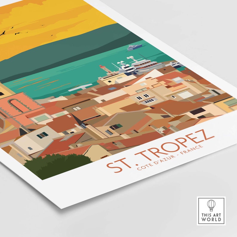 St Tropez Poster Print France Wall Art Côte D'azur - Etsy