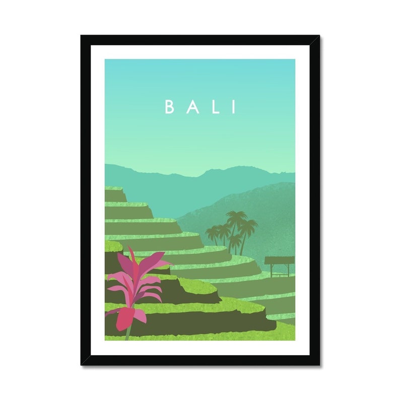 Bali Poster Balinese Travel Poster Tropical Print of Bali | Etsy