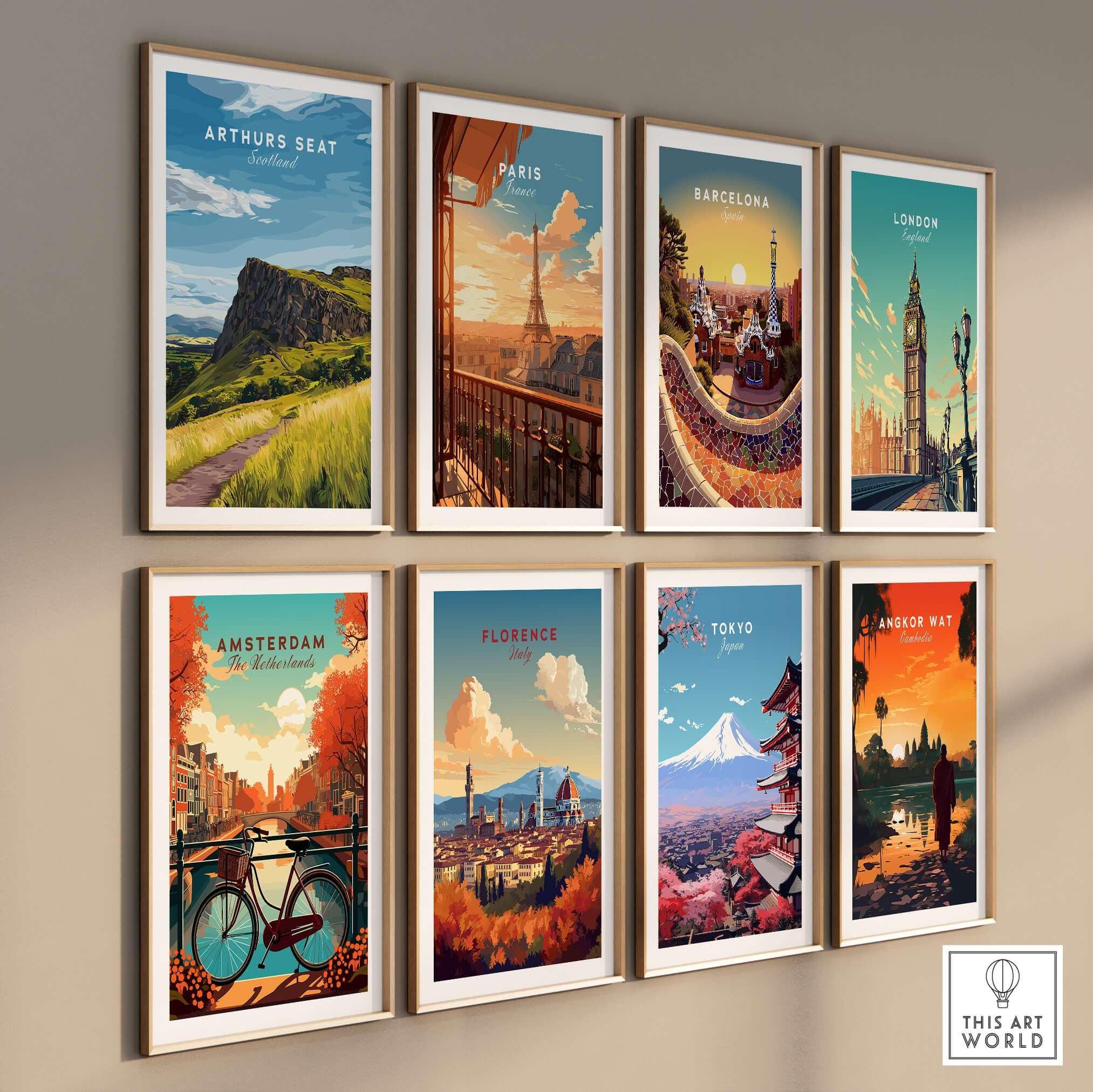 Arthur's Seat Poster Travel Print Edinburgh Scotland Wall Art Arthur's ...