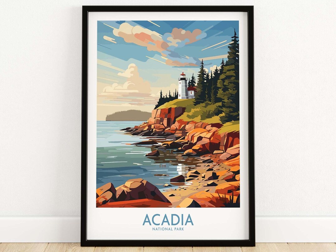 Acadia National Park Art Print Travel Print | Home Décor Poster Gift ...