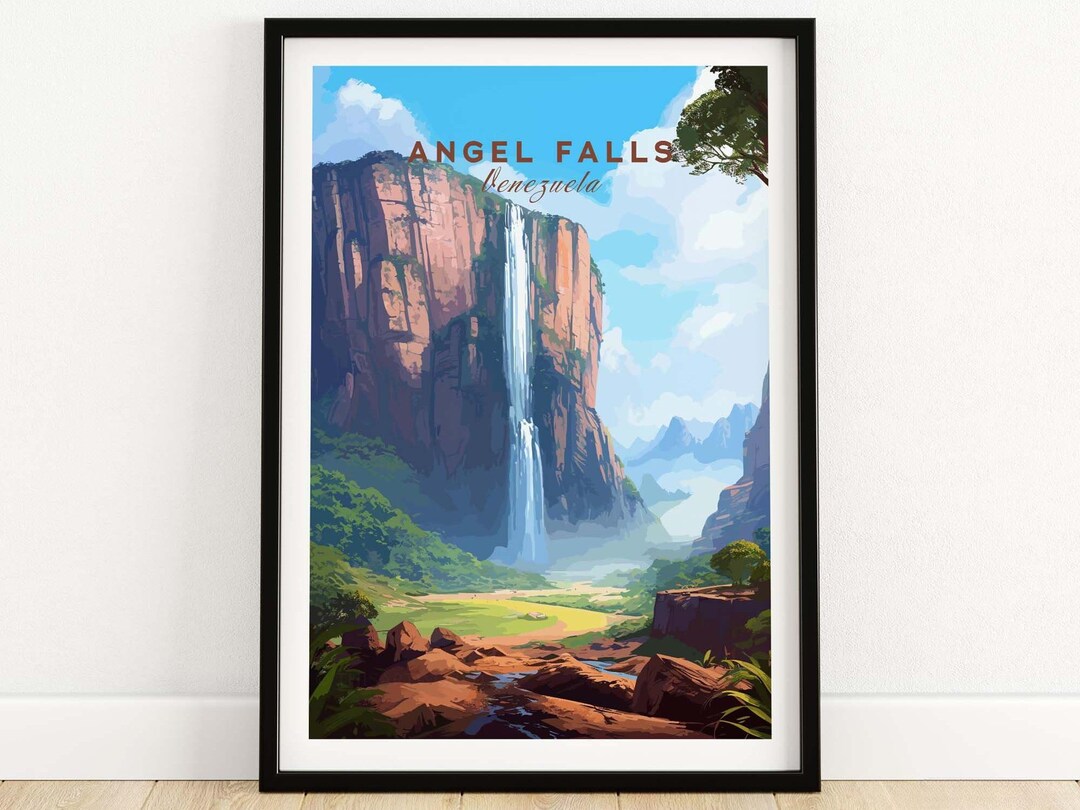 Angel Falls Poster | Travel Poster | Framed & Unframed Artwork ...