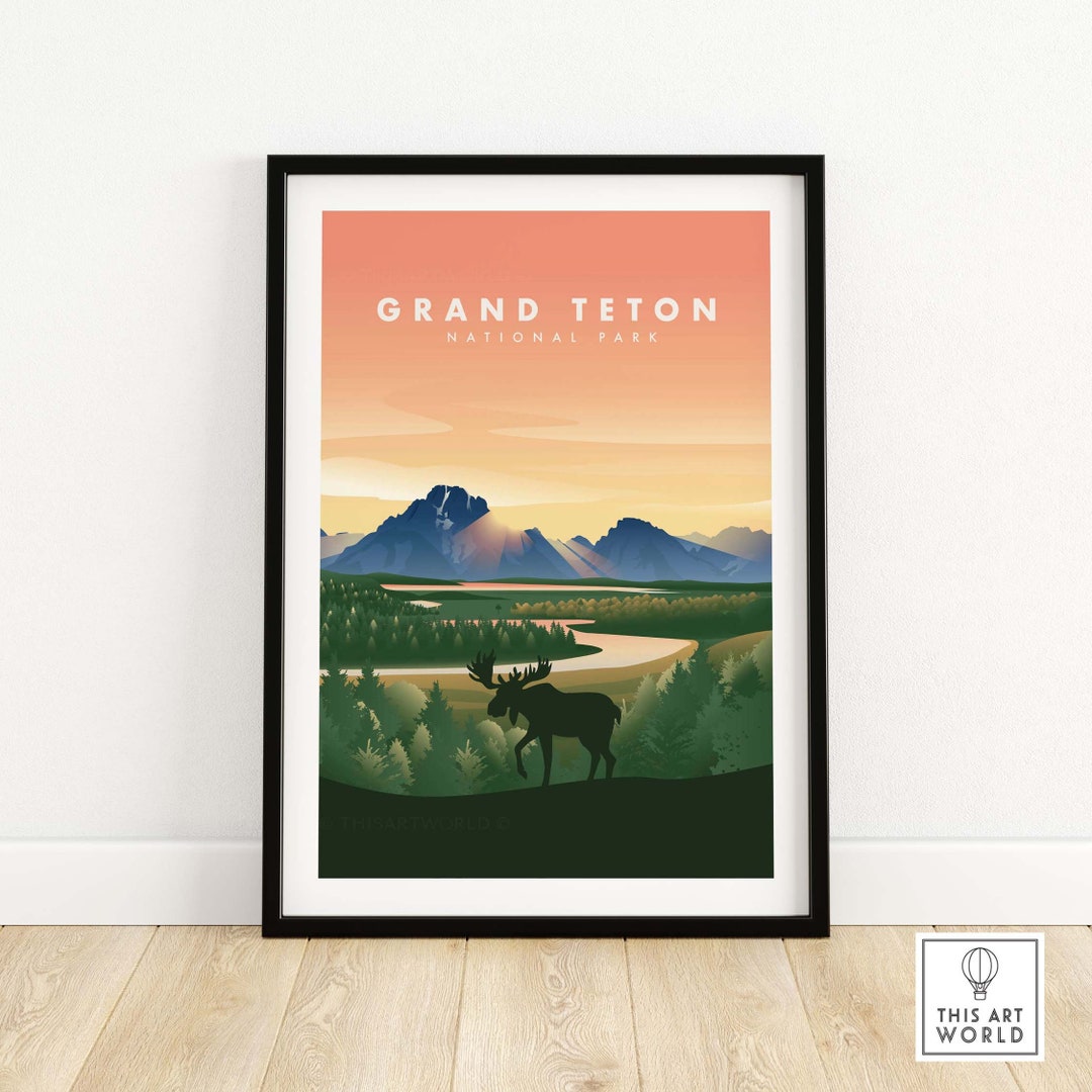 Grand Teton Wall Art National Park Poster Teton Print - Etsy