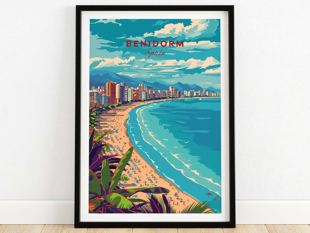 Benidorm Poster Print Benidorm Wall Art Costa Blanca Valencia Gift - Etsy