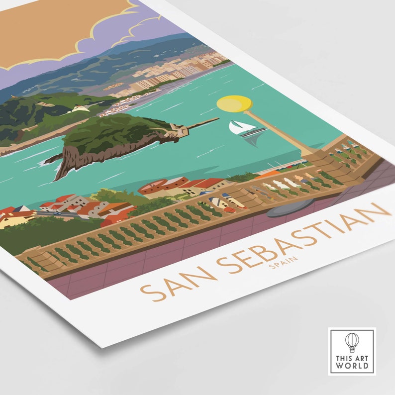 San Sebastian Poster Spain Travel Print Donostia Basque - Etsy