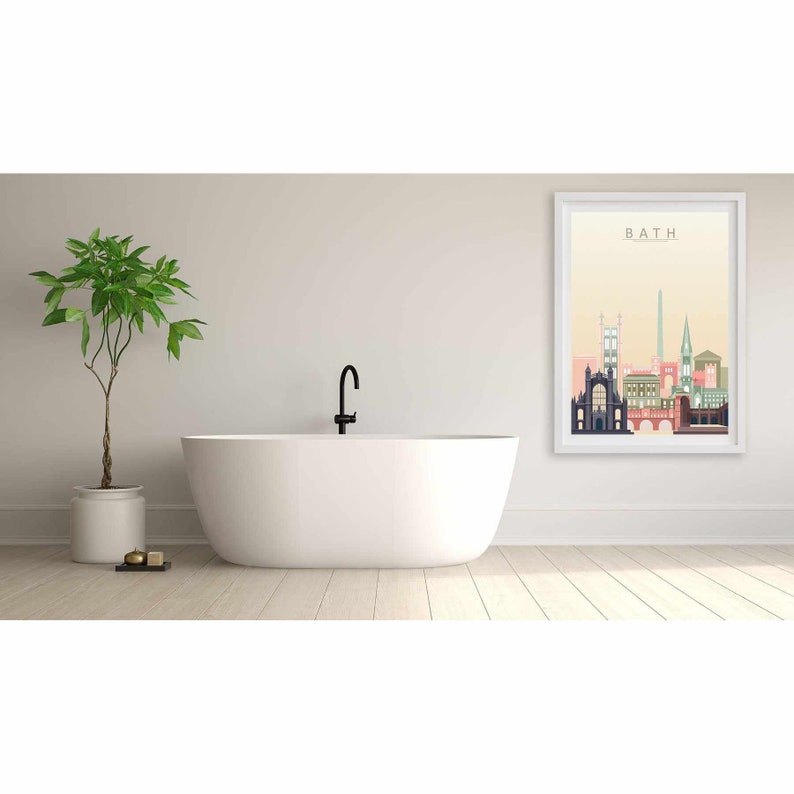 Bath England Skyline Poster Bath Skyline Print Bath | Etsy