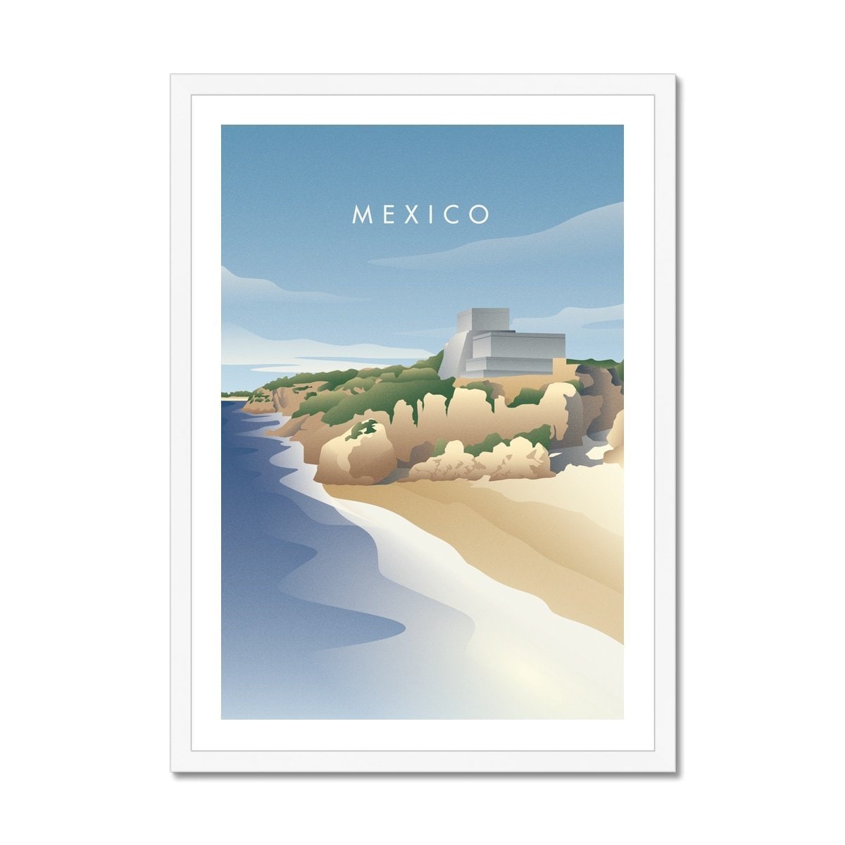 Mexico Print Travel Poster Tulum Wall Art Mexican Fine | Etsy