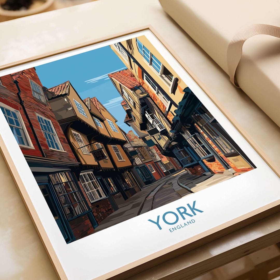 York England Medieval Alley Poster | UK Travel Destination Decor ...