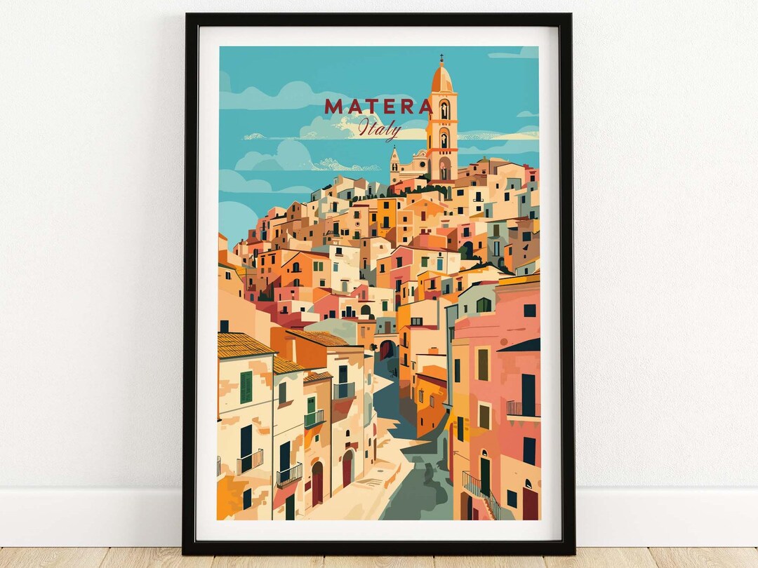 Matera Poster Italy Italy Travel Poster Matera Artwork Poster Gift ...