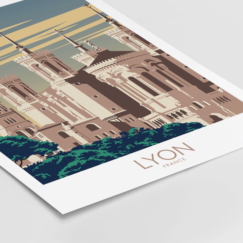 Lyon Poster France Wall Art Print Lyon Gift | Etsy