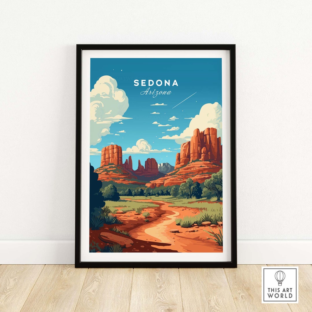 Sedona Wall Art | Arizona Travel Poster | Birthday Present | Wedding ...