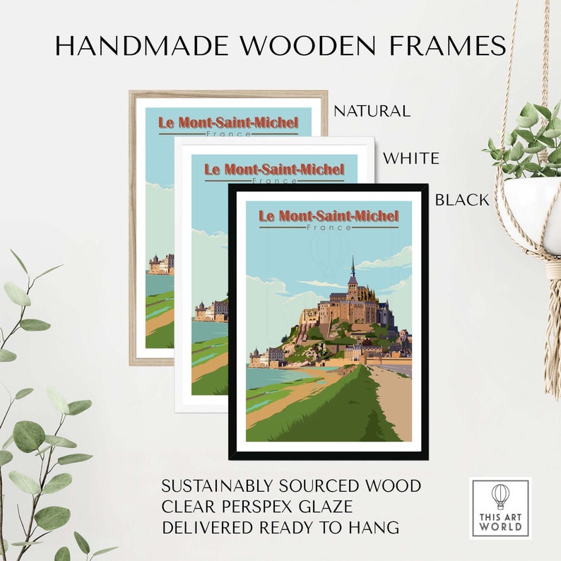 Le Mont Saint Michel Poster Art Print | Mont St Michel France Wall Art ...