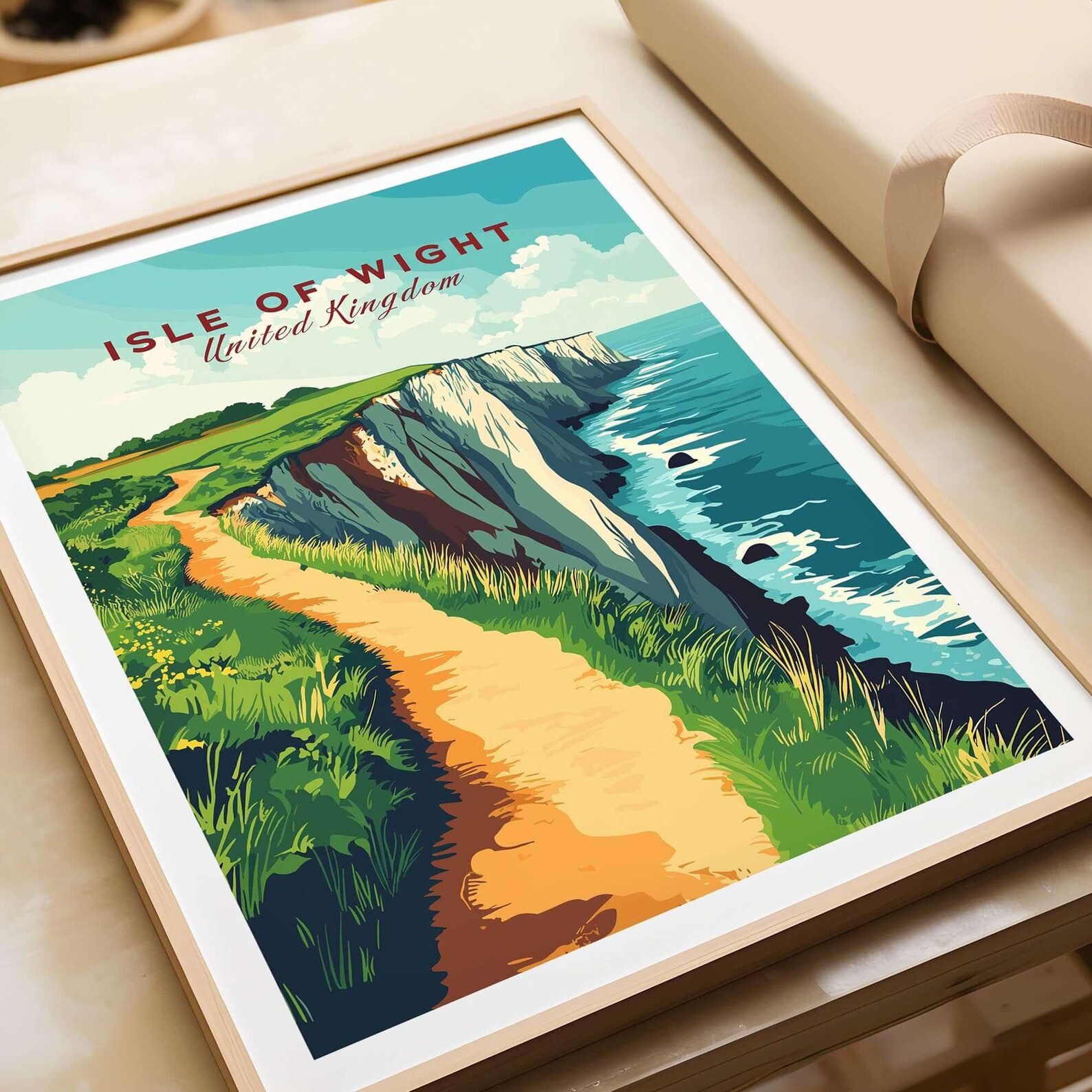 Isle of Wight Wall Art Print Travel Poster Isle of Wight Wall Decor ...