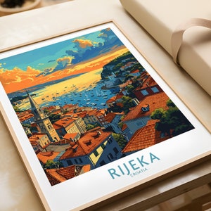 Rijeka Croatia Travel Print Wall Art Poster Artwork Gift Wall Hanging ...