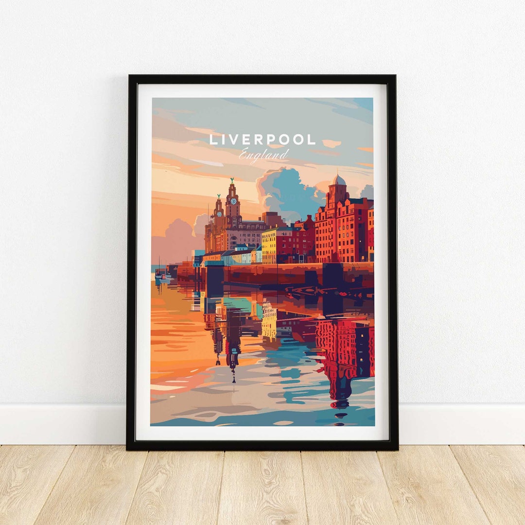 Liverpool Cityscape Art Print Poster - Vibrant Wall Art for City Lovers ...